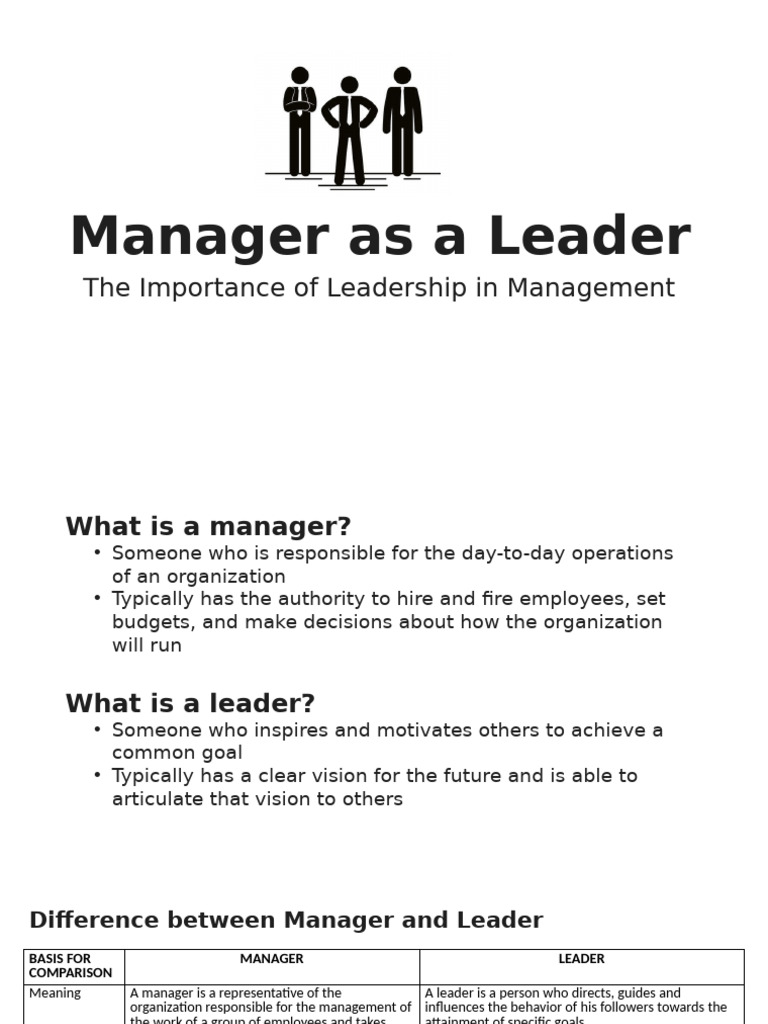 Manager As A Leader | PDF