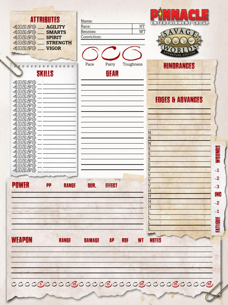 SWADE Character Sheet | PDF