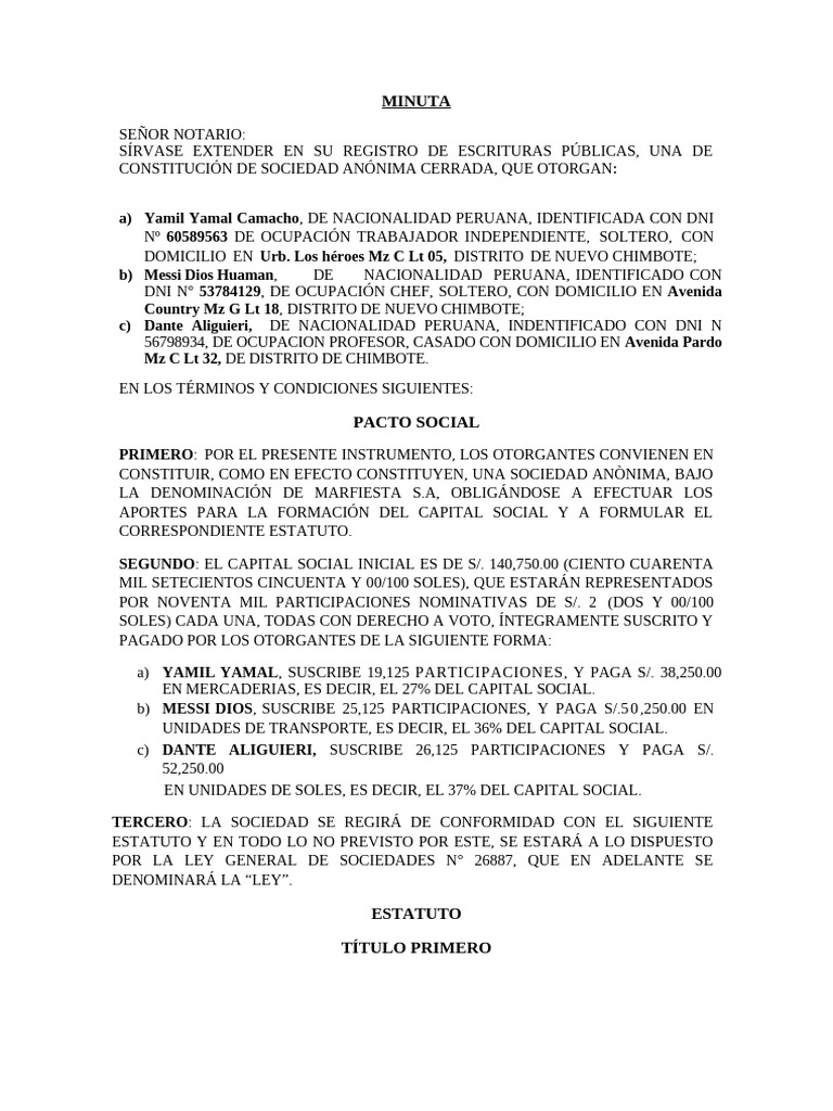 MINUTA | PDF