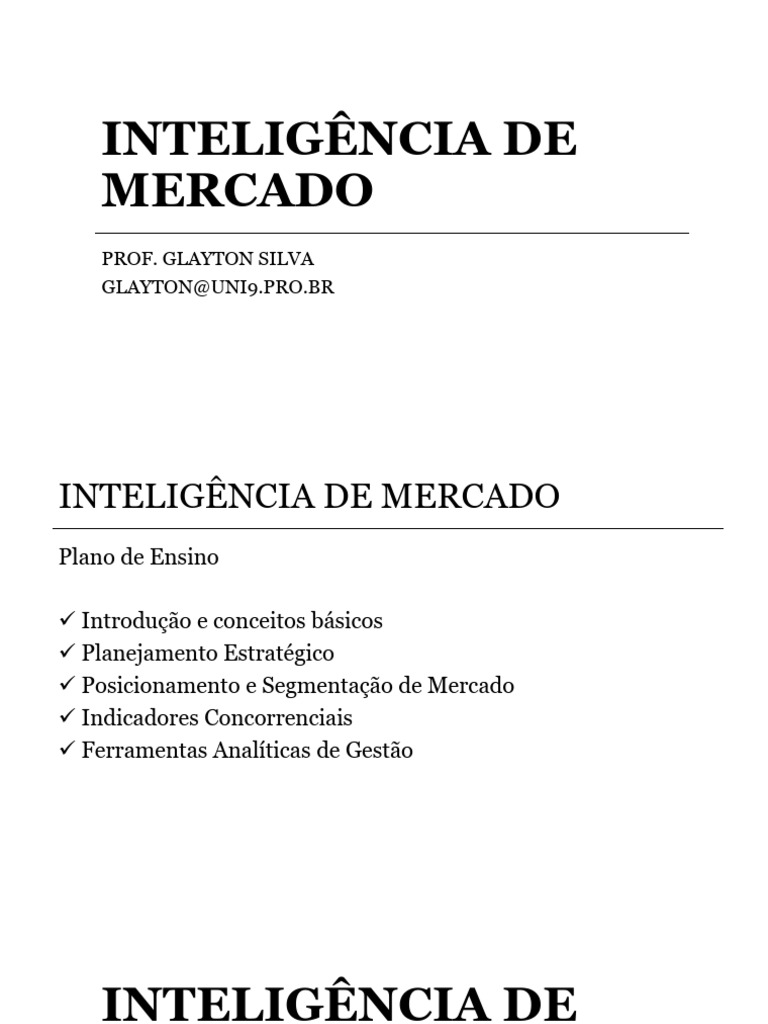 Inteligência de Mercado | PDF