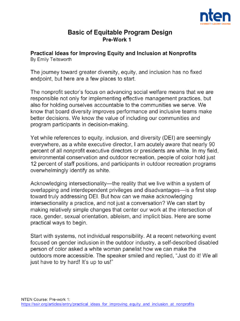 Basics of Equitable Program Design | PDF
