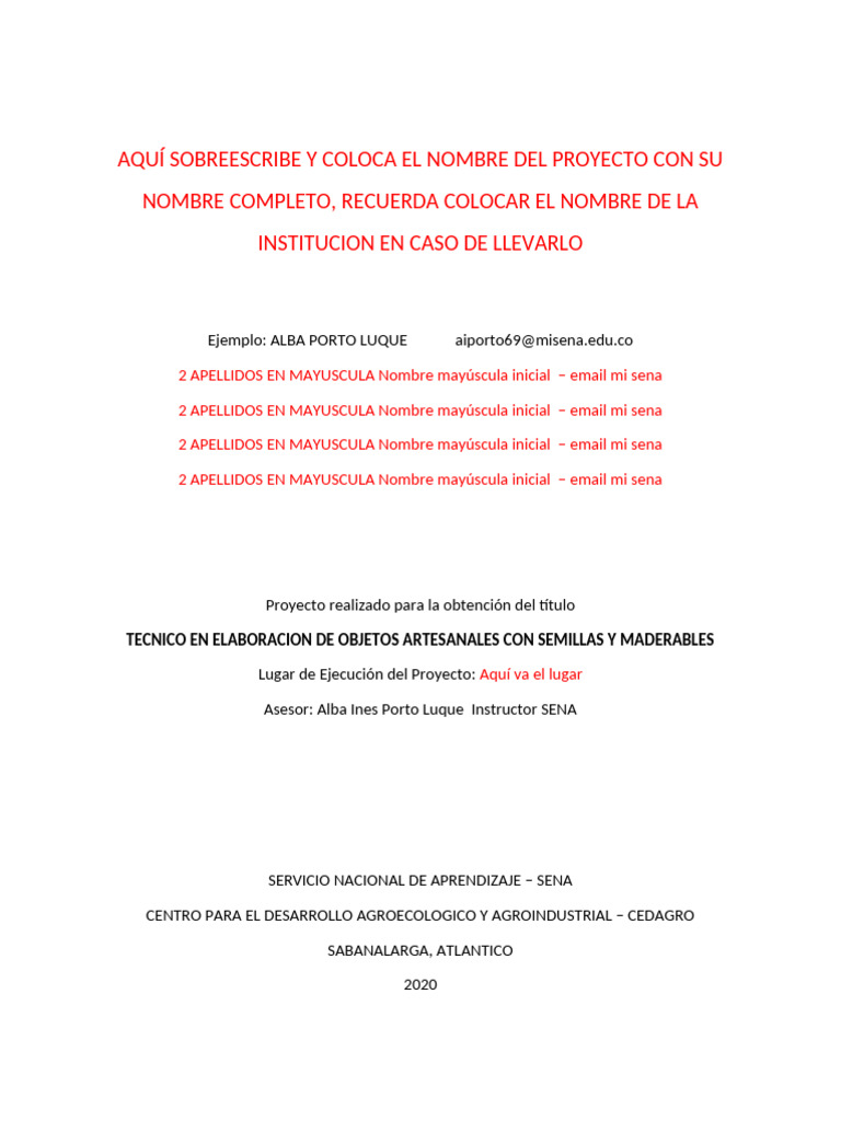 Modelo Proyecto Word | PDF