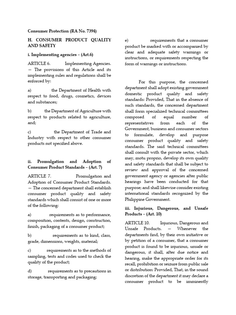 Consumer Protection Act | PDF