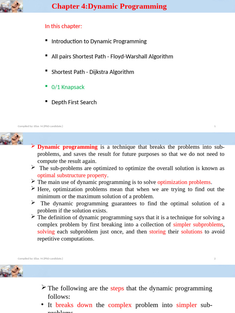 Chapter 4 Dynamic Programming | PDF