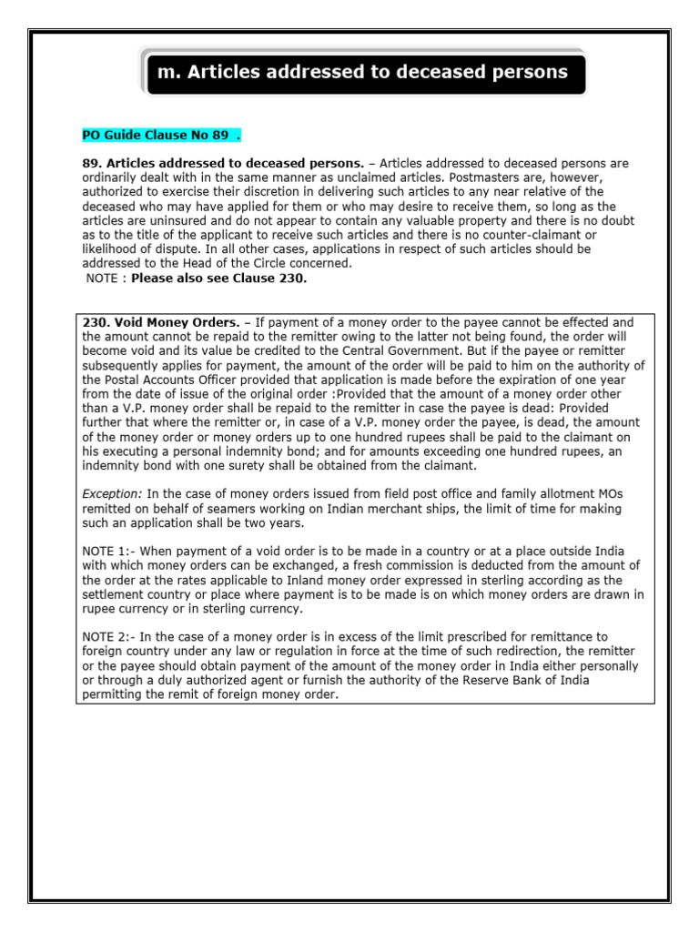 PO Guide Clause No 81 | PDF