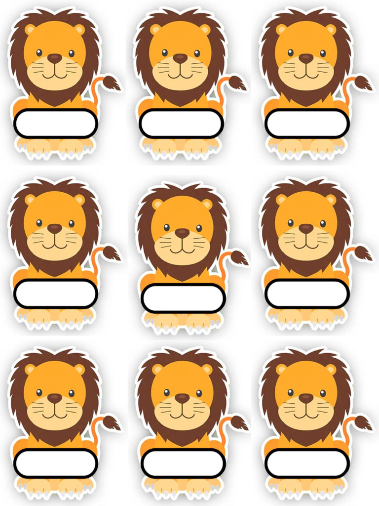 Lion Name Tags - Door | PDF