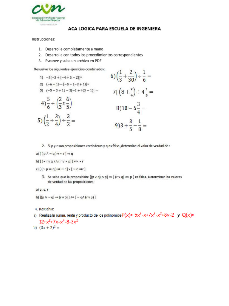 Aca Logica para Escuela de Ingeniera | PDF