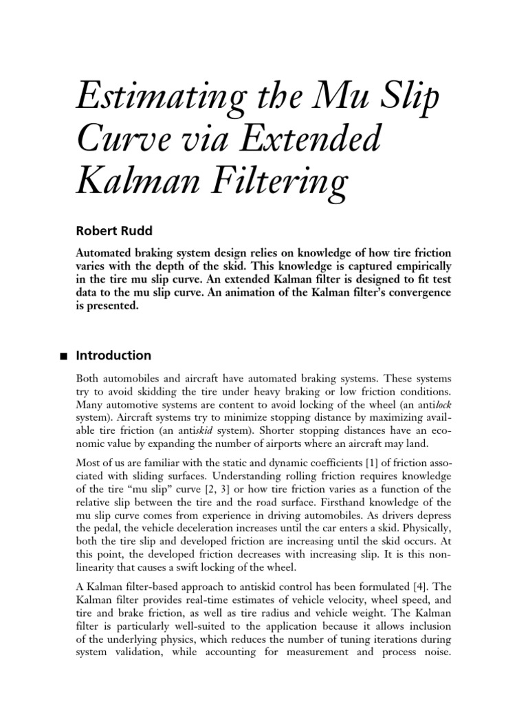 Mu Slip Curve | PDF | Kalman Filter | Signal To Noise Ratio