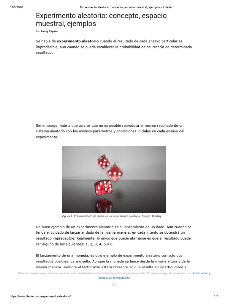 Experimento Aleatorio - Concepto, Espacio Muestral, Ejemplos - Lifeder ...