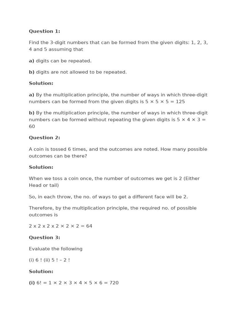 Questions On Permutations and Combinations | PDF | Permutation | Consonant