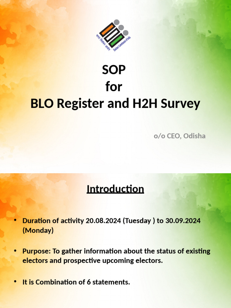 BLO - Register - and - H2H - SOP - Presentation - 20th Aug | PDF ...