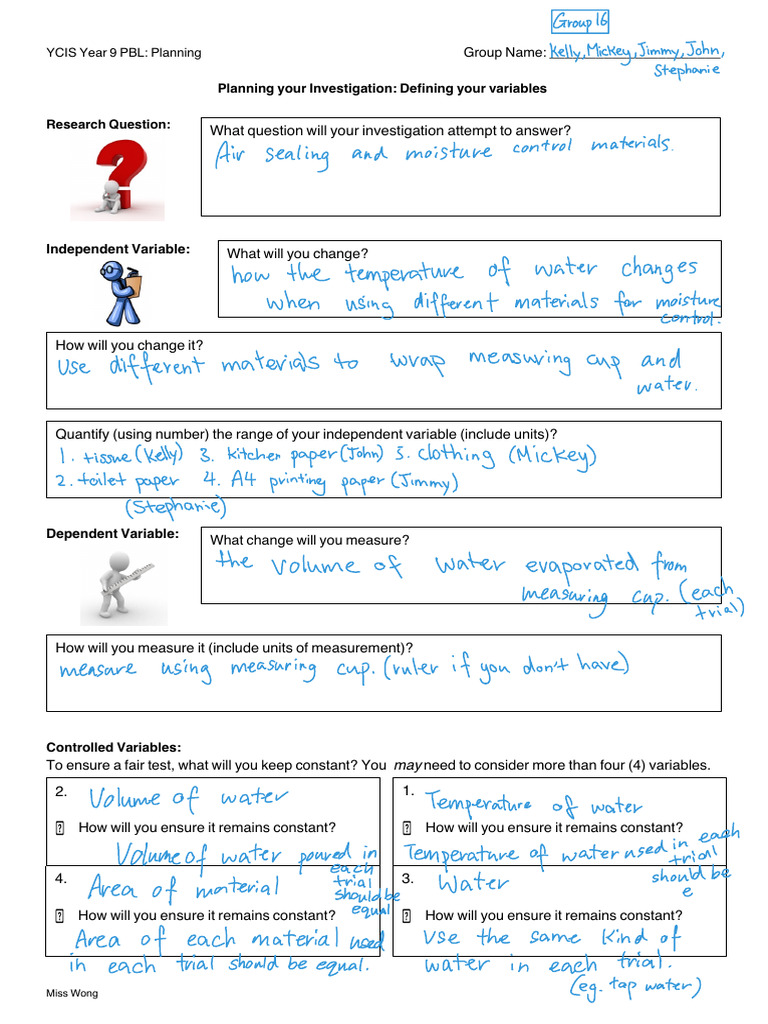 Planning Your PBL Investigation Worksheets | PDF