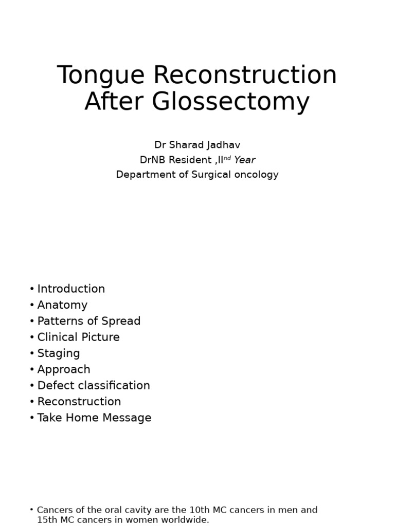 Tongue Reconstruction Post-Glossectomy Guide | PDF | Tongue | Language ...