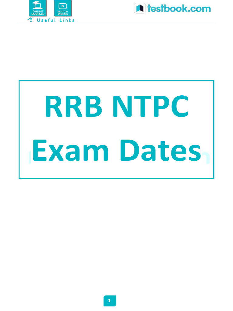 RRB NTPC Exam Dates 1b616c28 | PDF
