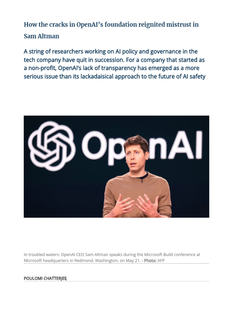 How the cracks in OpenAI’s foundation reignited mistrust in Sam Altman | PDF