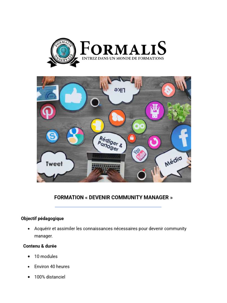 Programme Community-Manager FORMALIS | PDF