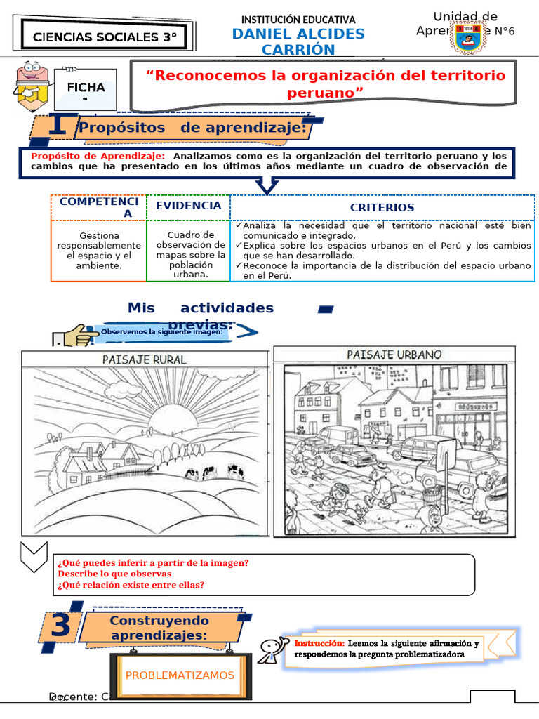 3° - CCSS - Ficha 1 - Unidad 6 - 2024 | PDF