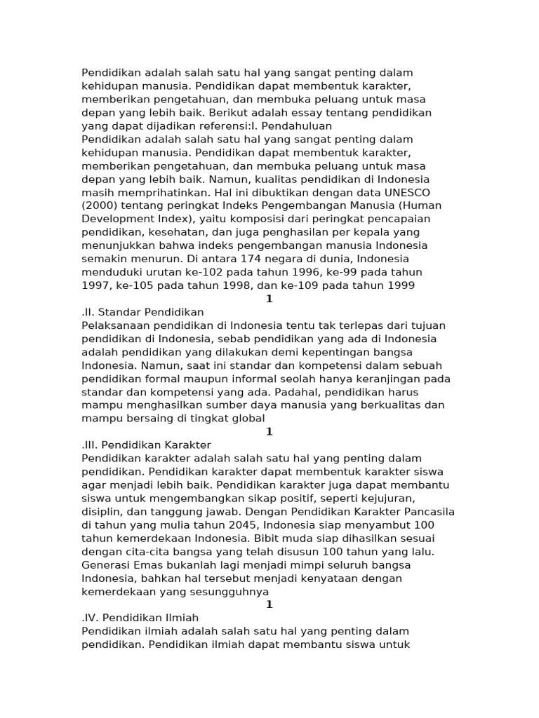 Pendidikan Essay | PDF
