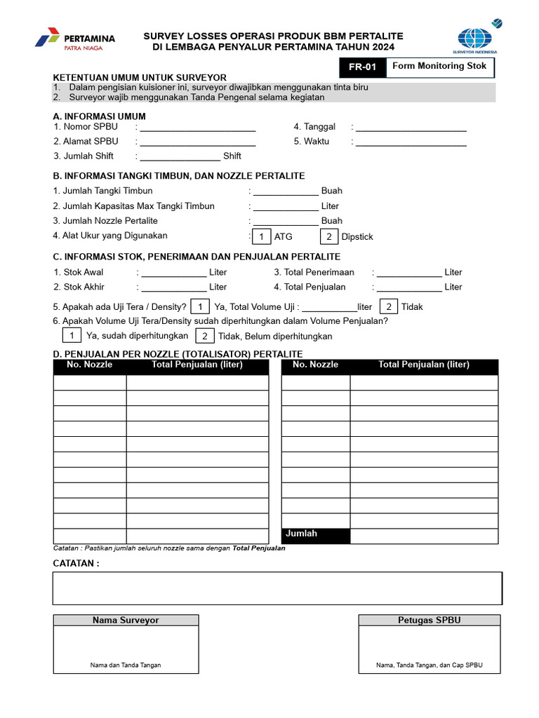 Draft Kuesioner Pertamina-Pertalite-V6 | PDF