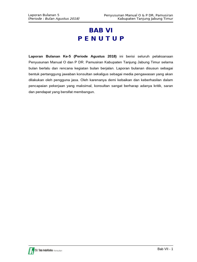 BAB 7. Penutup - OP Pamusiran | PDF