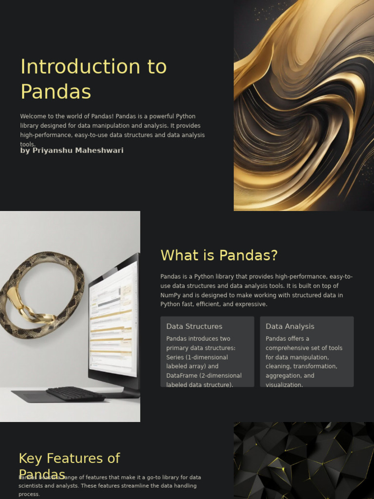 Introduction-to-Pandas - PPTX 20240912 143817 0000 | PDF