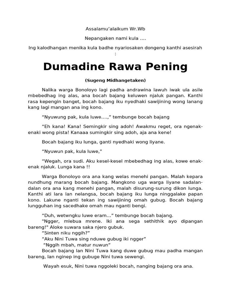 Dumadine Rawa Pening Edit Lagi New | PDF