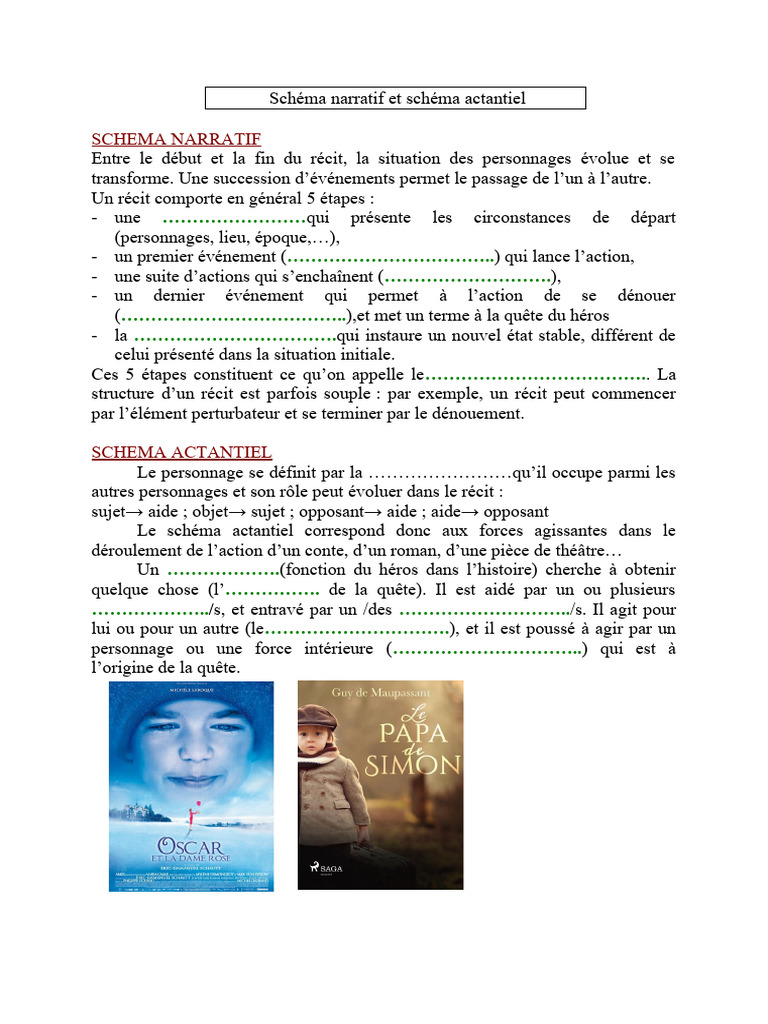 Schéma Narratif Et Schéma Actantiel Élèves1 | PDF