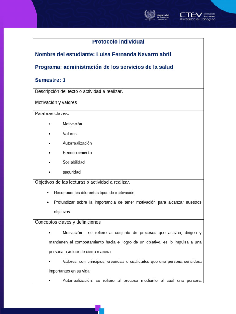 Protocolo Individual Unidad 4 | PDF