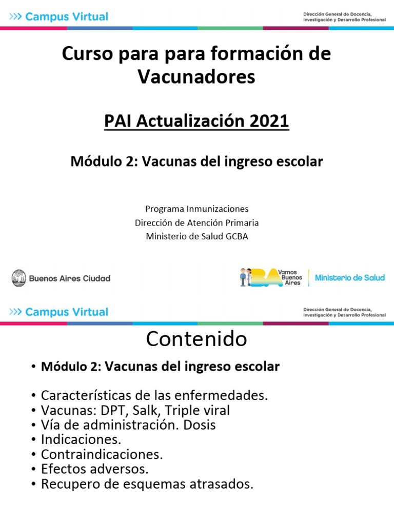 2 - Modulo PAI - Vacunas de Los 5 Años | PDF
