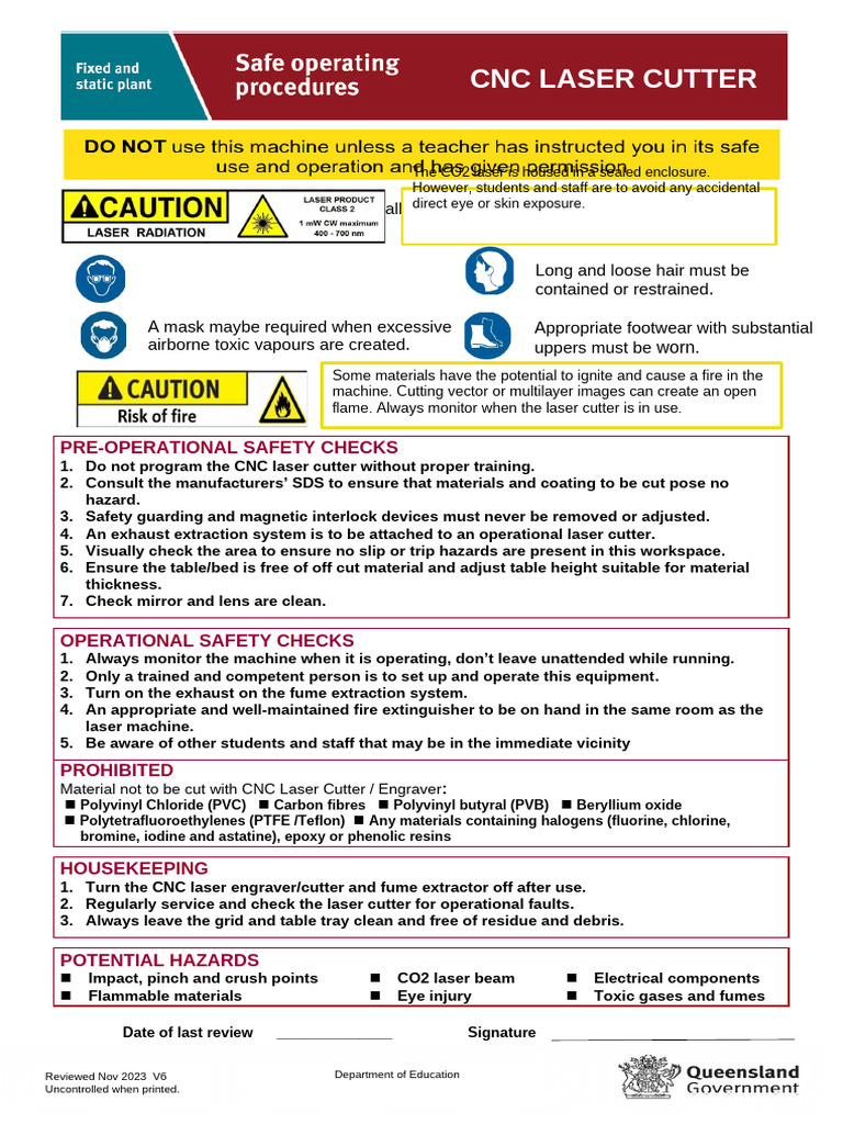 Sop Cnc Laser Engraver | PDF