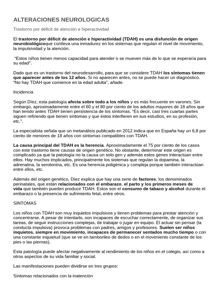 Alteraciones Neurlogicas Pdf