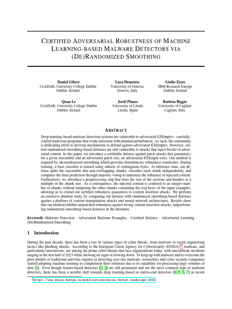Certified Adversarial Robustness Of Machine Learning Based Malware
