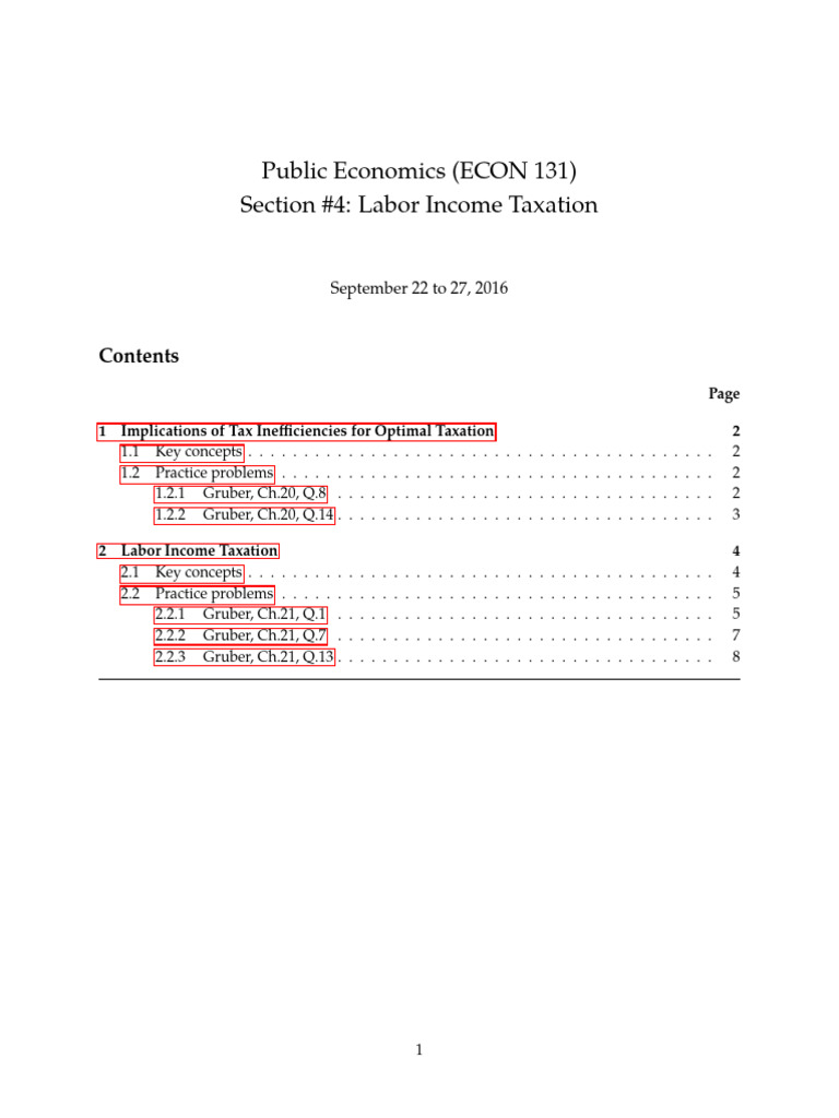 Section #4 - Labor Income Taxation | PDF