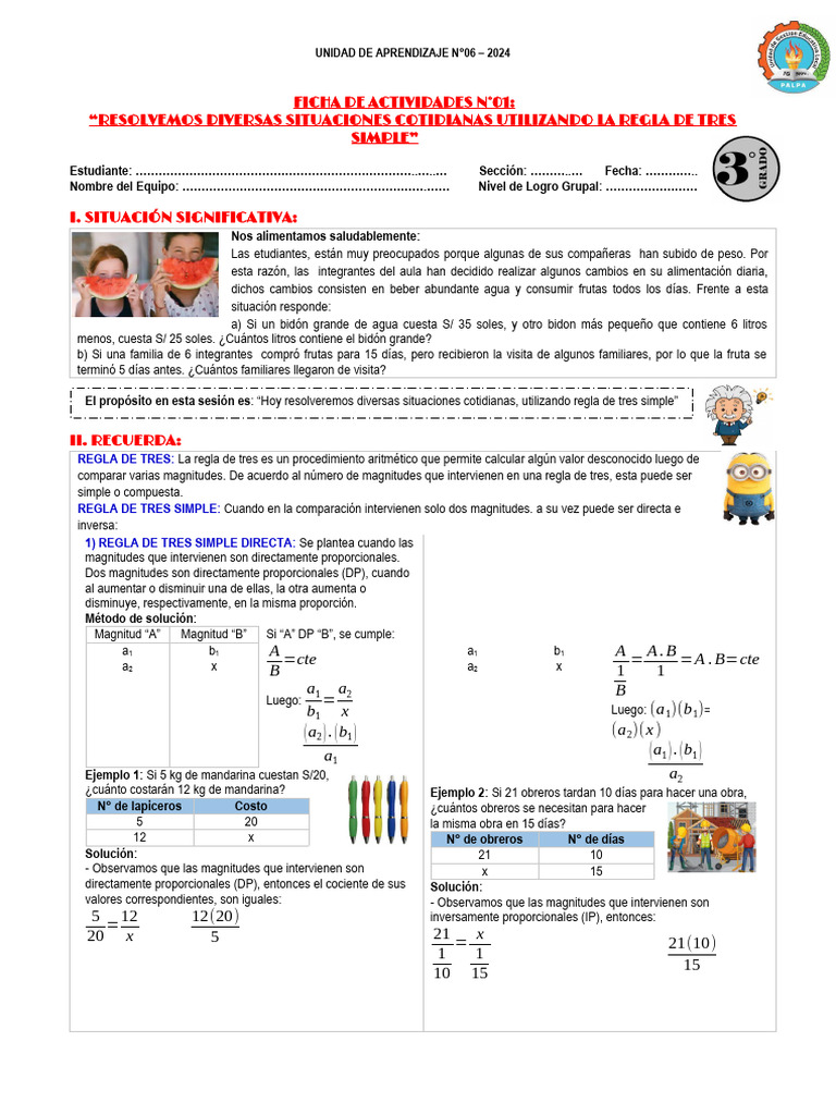 FICHA 1-3ERO-UA5-2024 | PDF