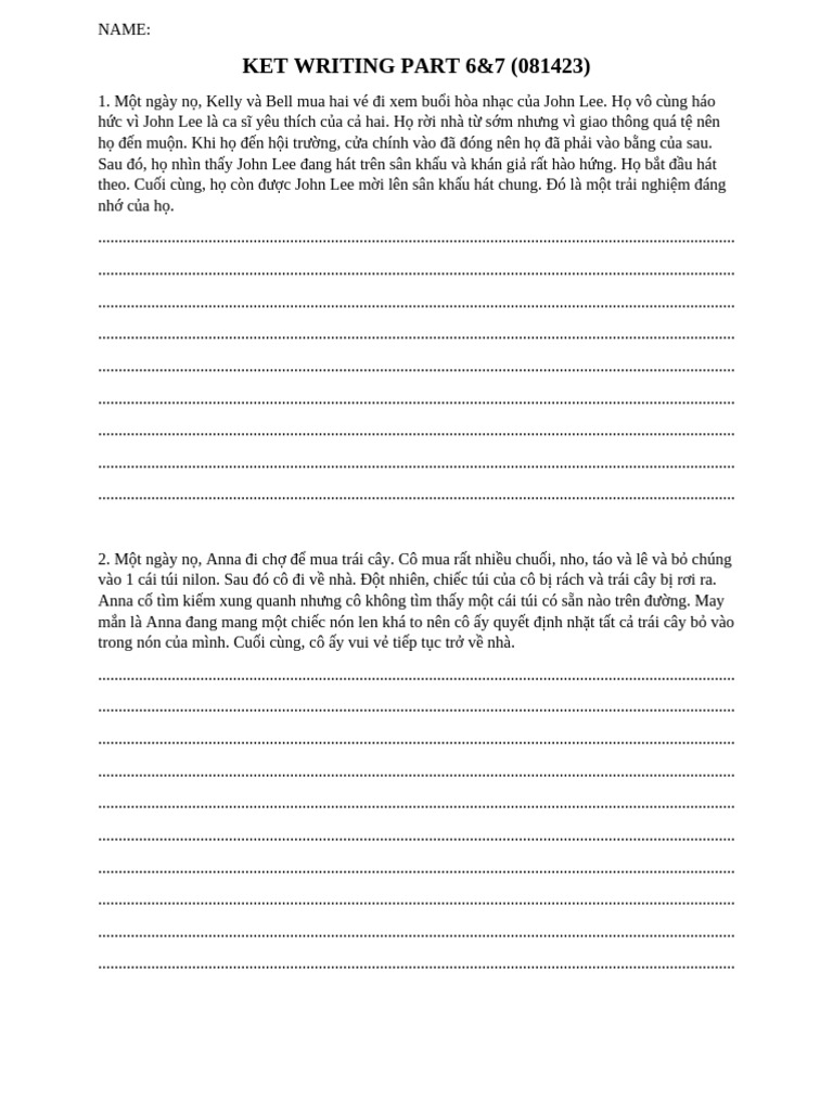 Writing Part 6&7 P1 | PDF