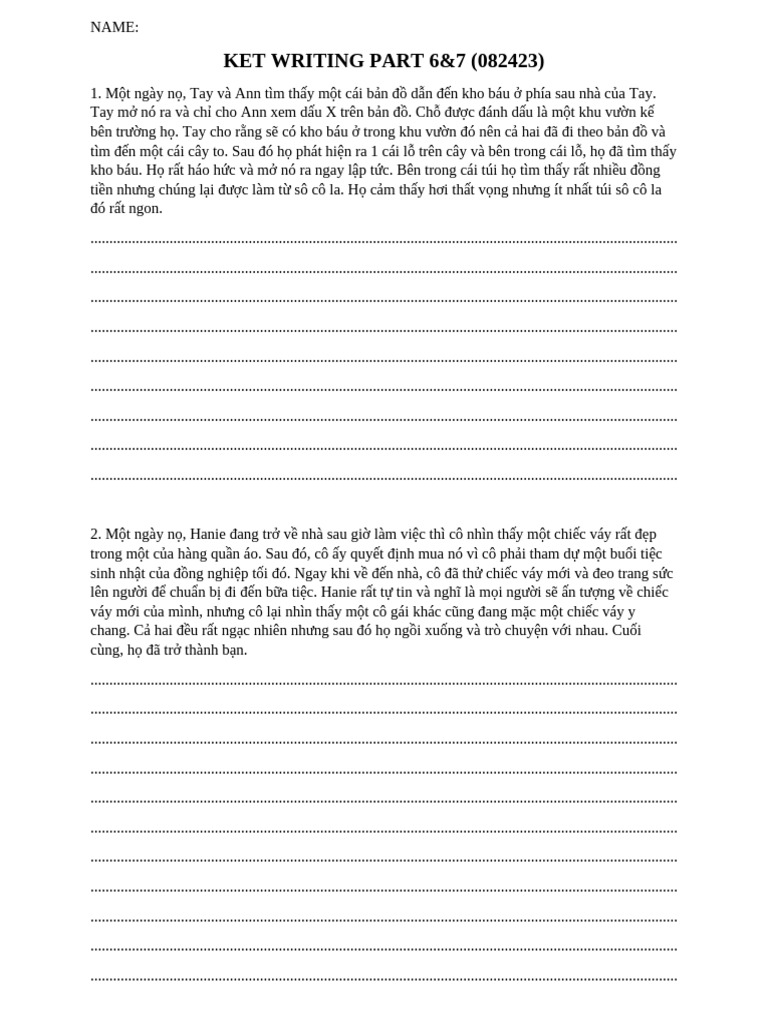 Writing Part 6&7 P3 | PDF