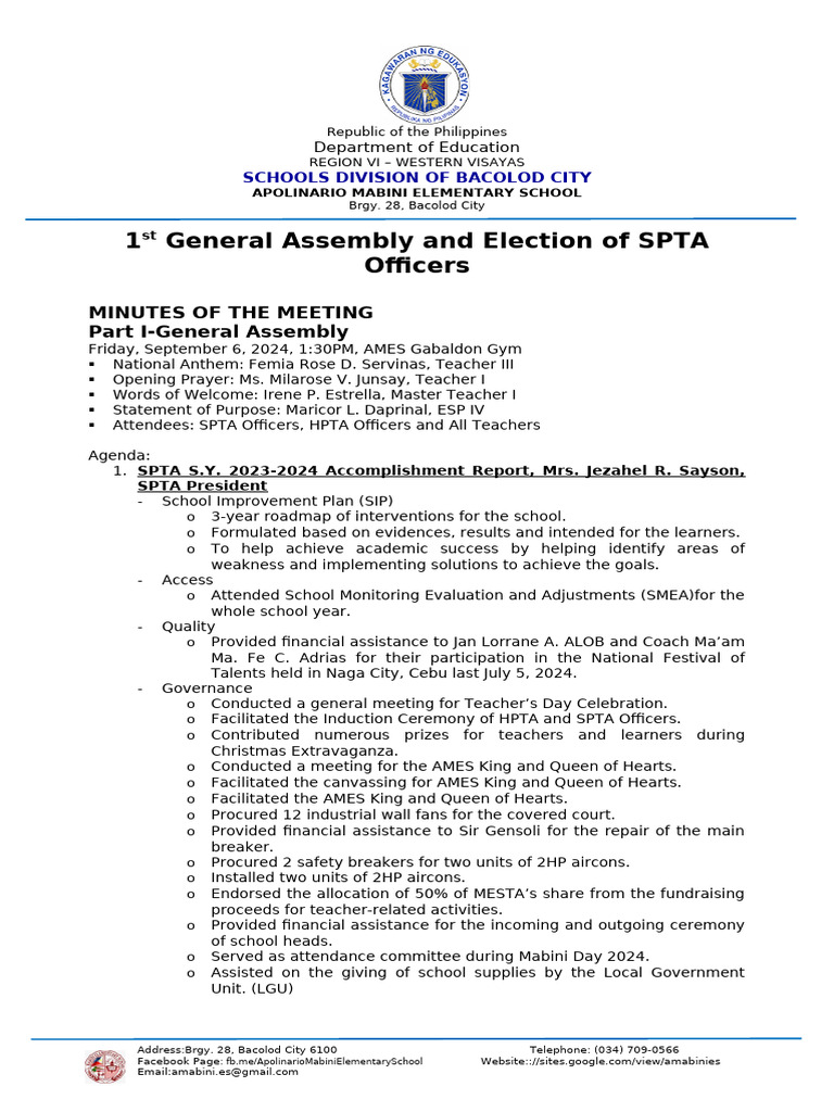 SPTA Meeting - February 6, 2024 | PDF