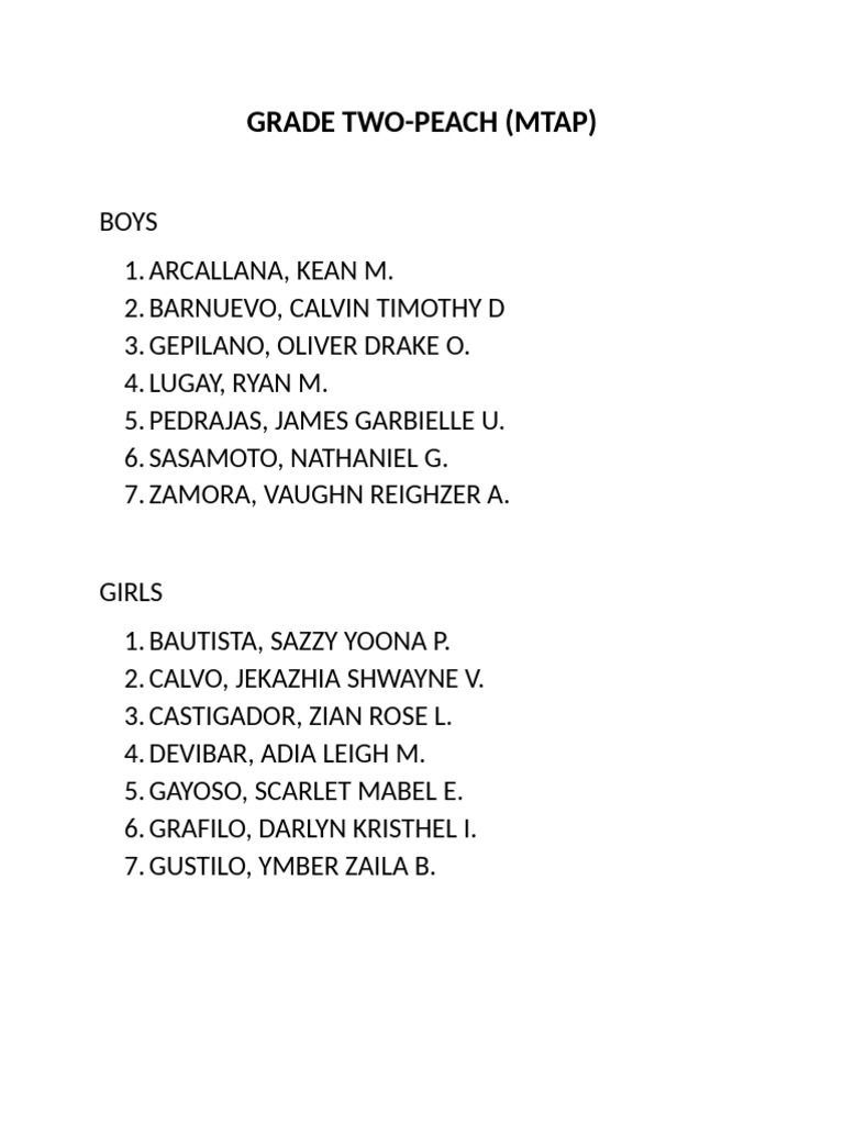 Grade Two Mtap | PDF