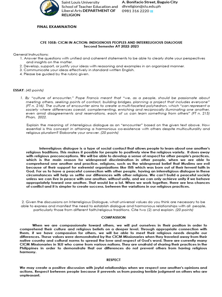 De Jesus - Cfe 105b - Final Exam | PDF