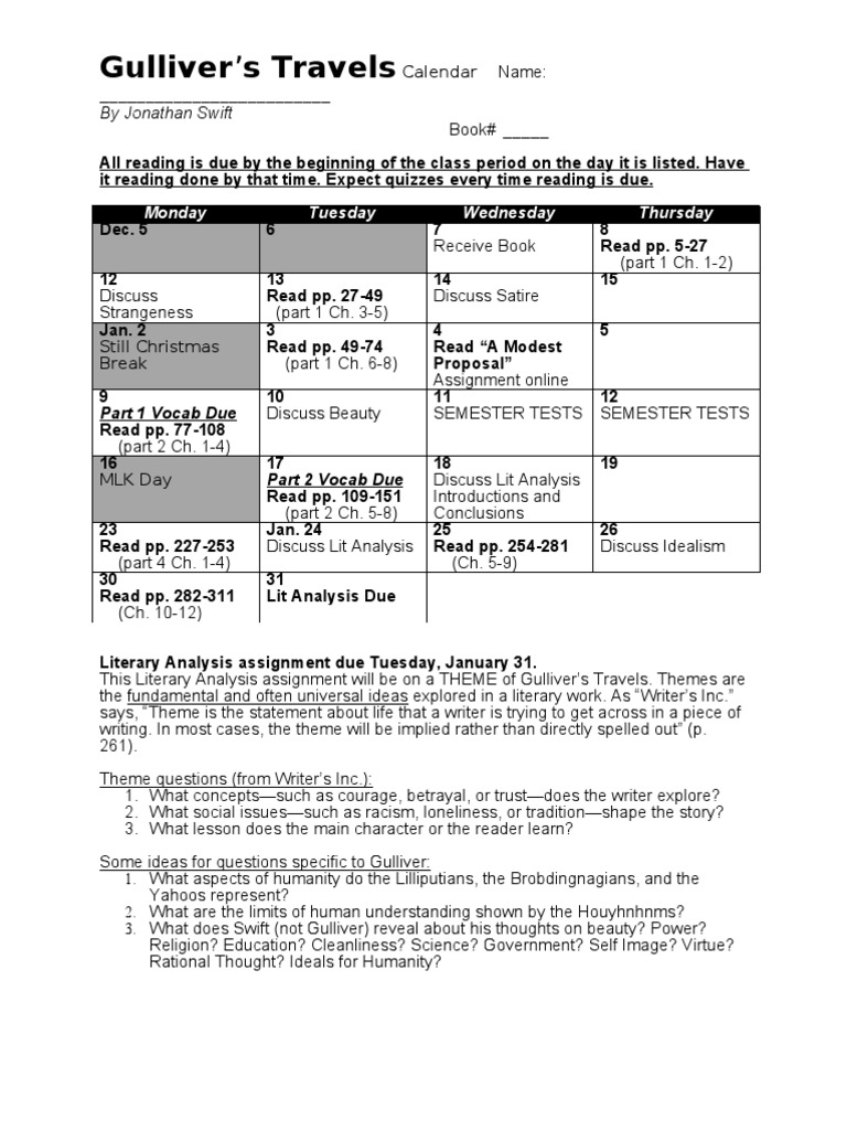 Gulliver's Travels Study Guide | PDF | Gulliver's Travels | Science