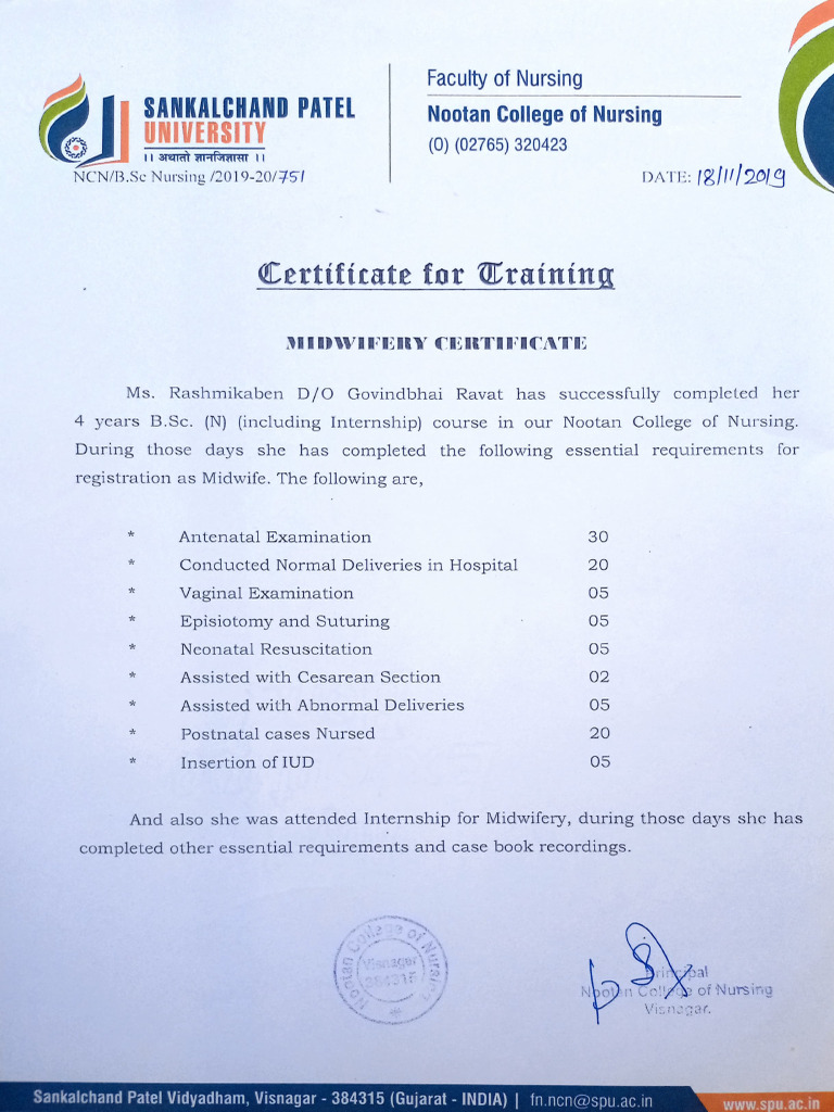 Midwifery Certificate | PDF
