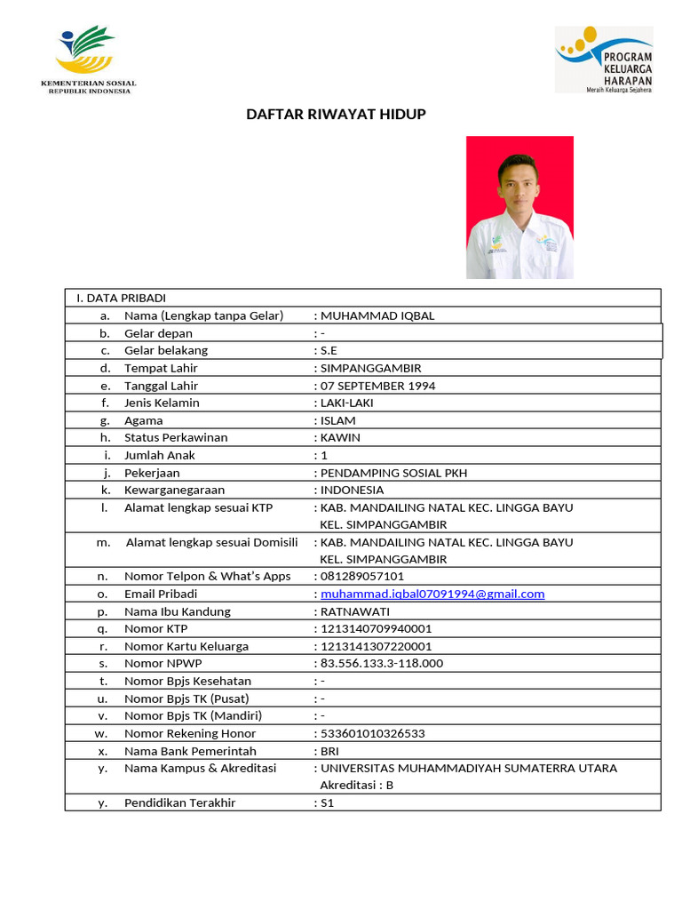 CV MUHAMMAD IQBAL BARU 2024 (1) | PDF