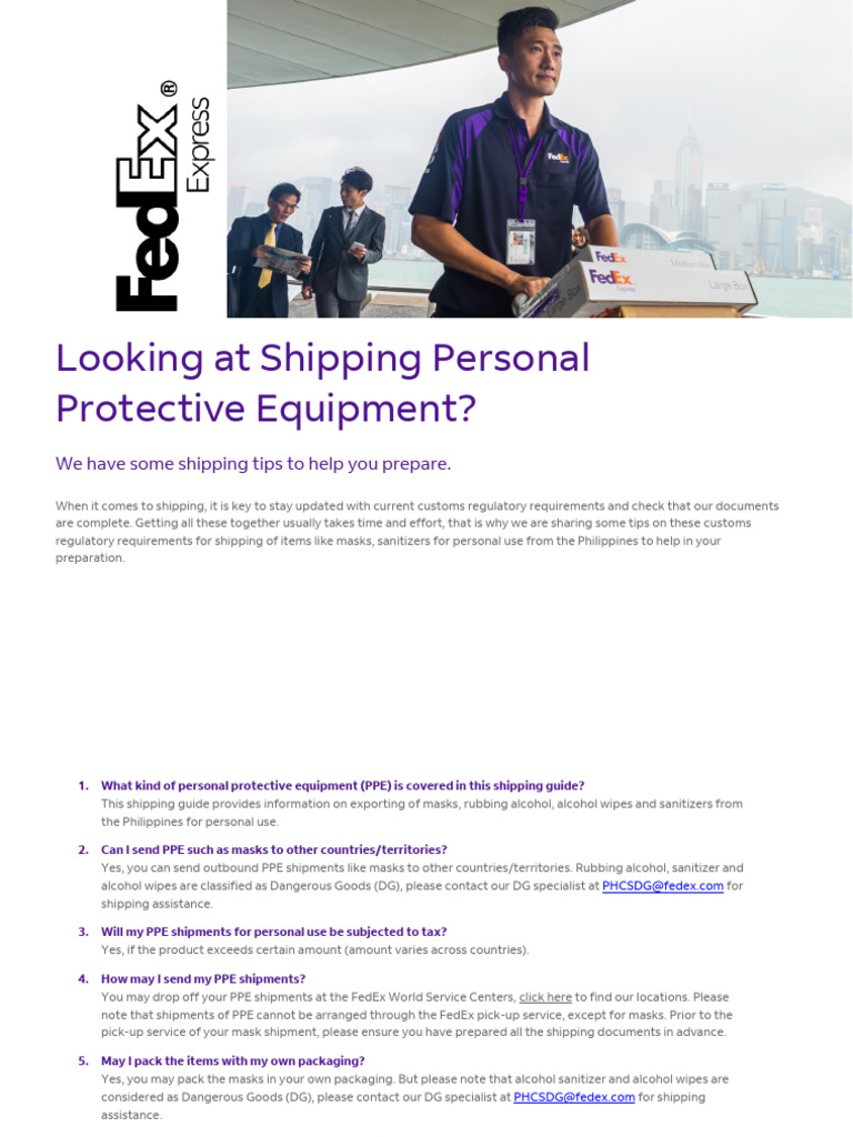 Fedex Ppe Export Guide en PH | PDF | Customs