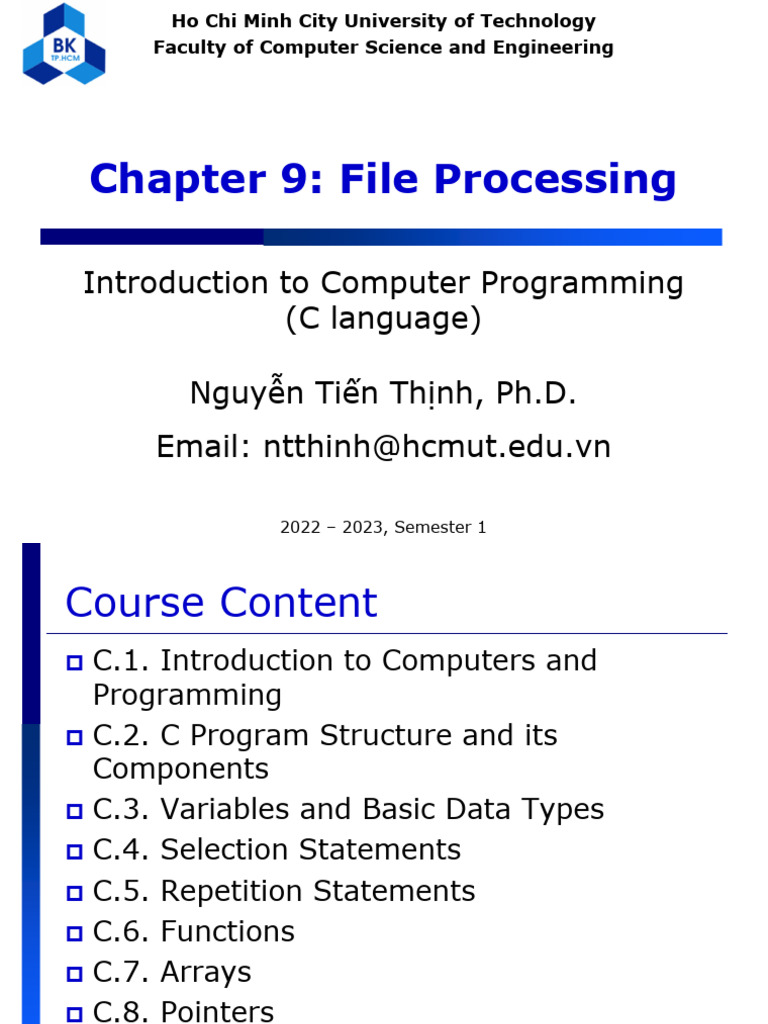 CO1003 Chapter 9 File Processing | PDF