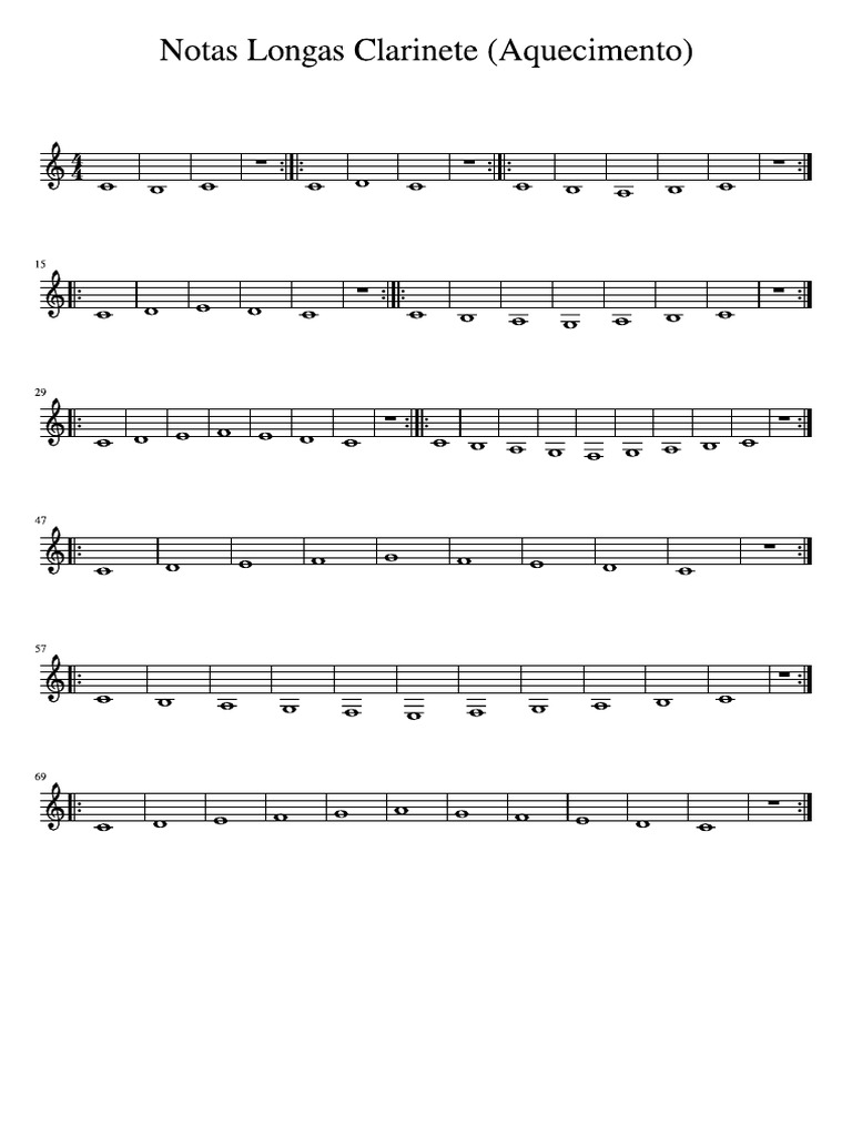 Notas Longas - Clarinete | PDF