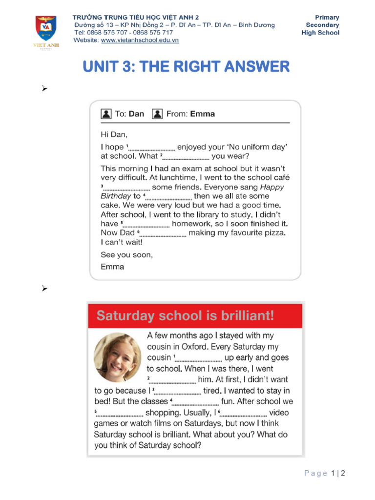 Ket - Unit 3 - Worksheet 3 | PDF