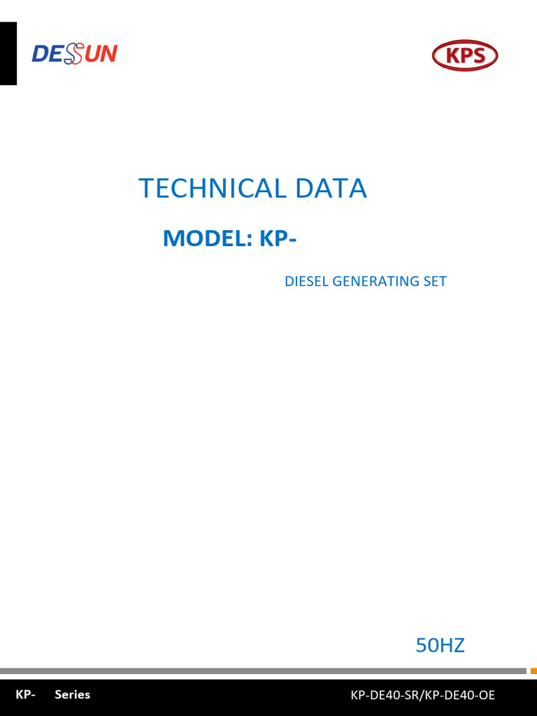 Technical Data Kp-De40 Dessun 4dsg-45 - kp184h - d300 - 40kva | PDF