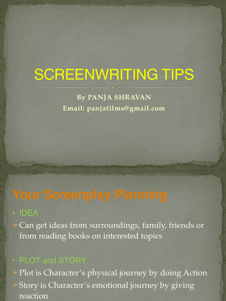 Screenwriting Tips | PDF | Plot (Narrative)