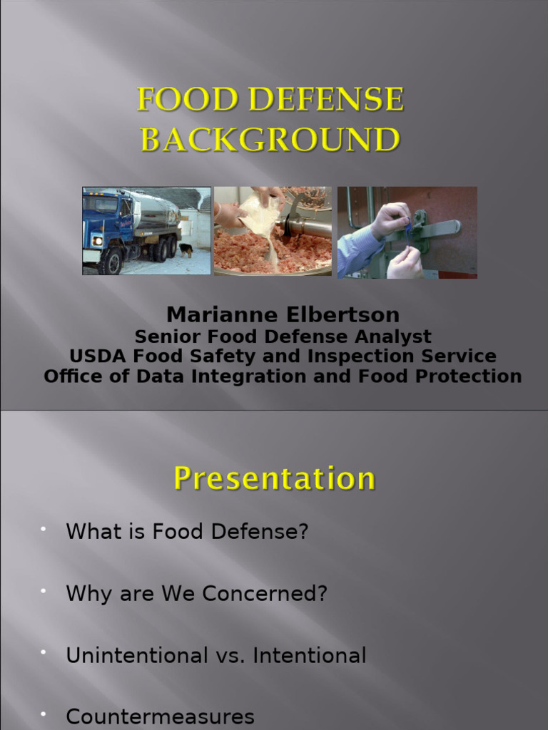 Food Defense Background 2011v2 | PDF