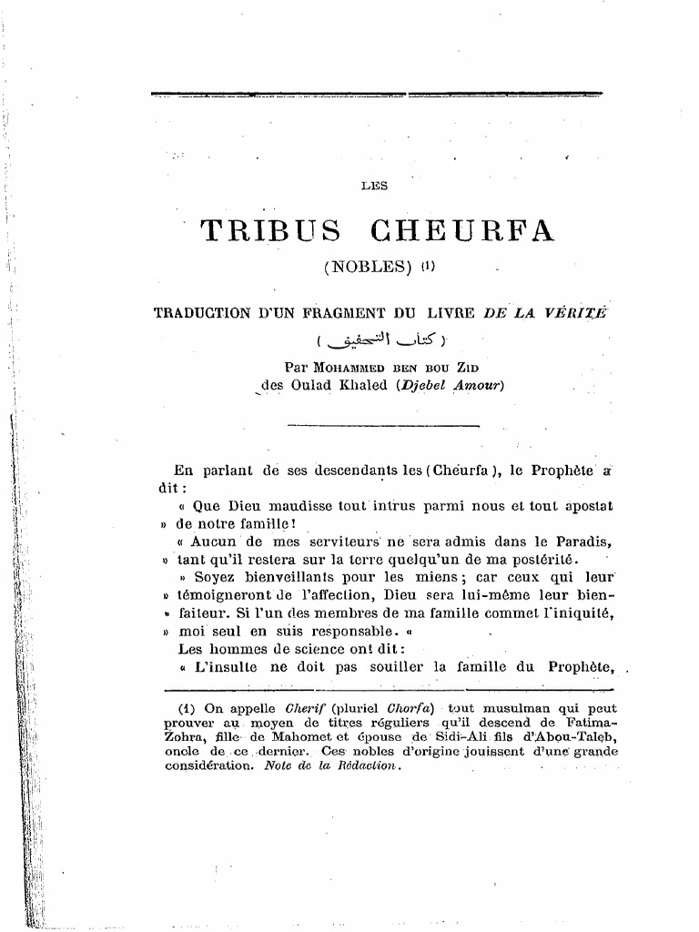 Tribus cheurfa | PDF